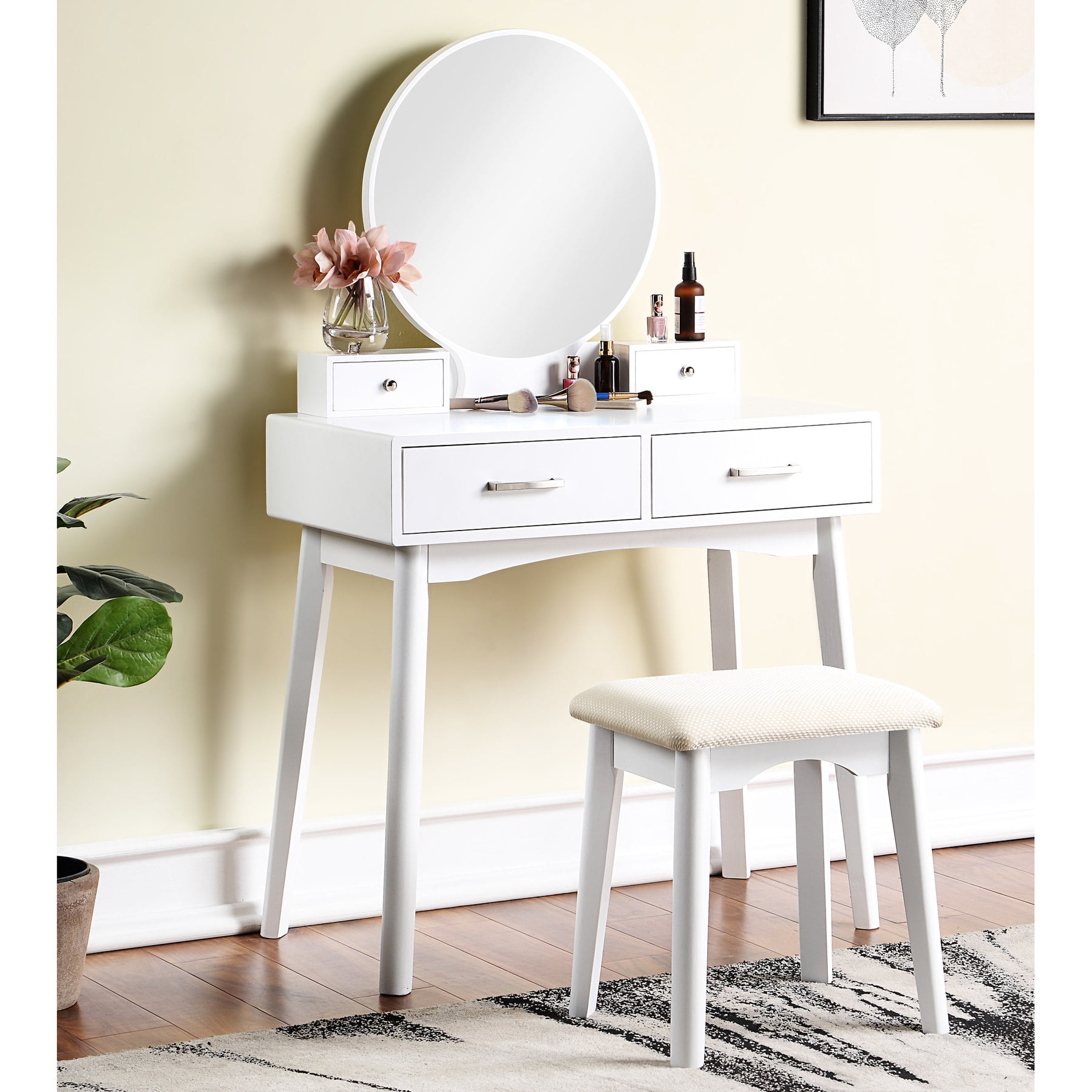 Simple Vanity Design + Multiple Storage”-“Streamlined Makeup Process ...
