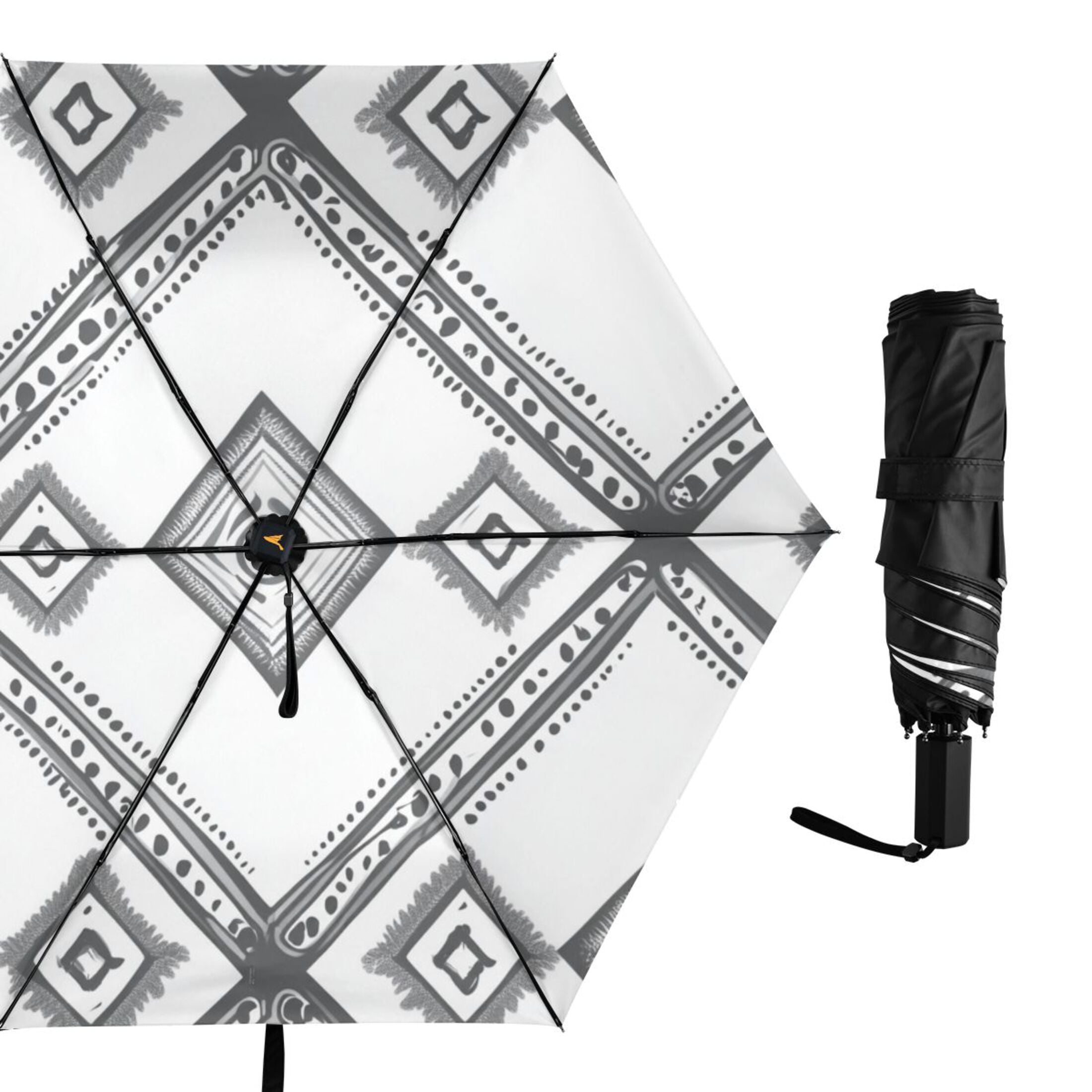 Simple Vector Abstract Shapes Triple Folding Umbrella Parasol 6 Ribs UV ...