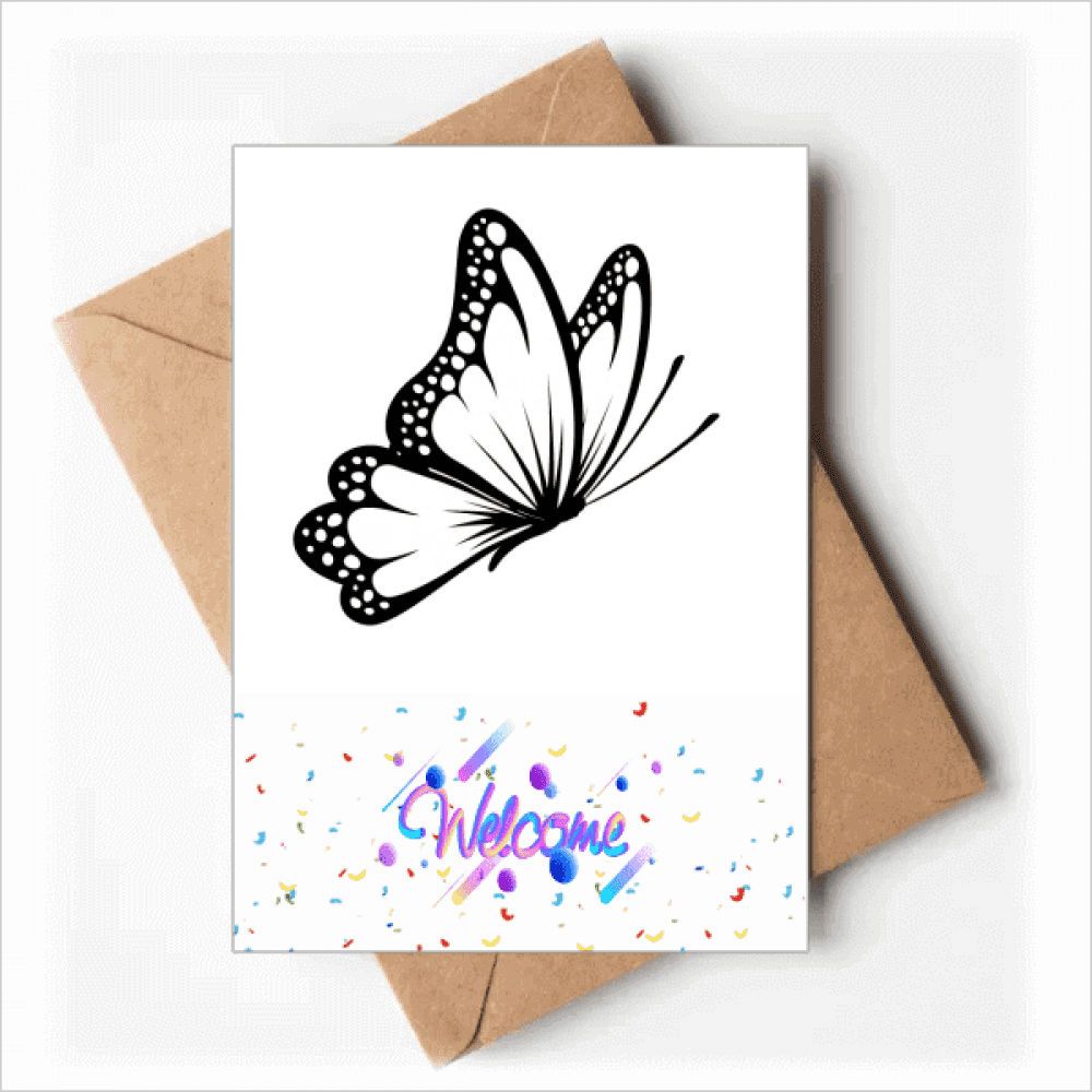 Simple Vintage in Black Welcome Back Greeting Cards Envelopes Blank ...