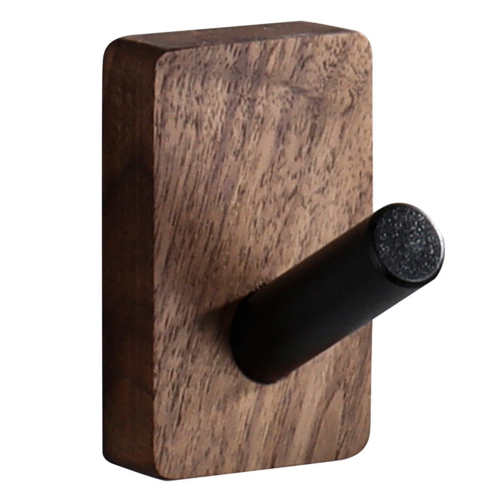 Simple Walnut Wooden-Hook Hanging-Hanger Bathroom Wall Hook Bedroom ...
