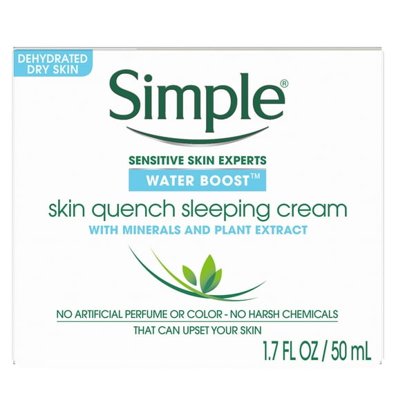 Simple Hydrating Booster Water Boost Skin Quench Sleeping Cream, 1.7 oz ...