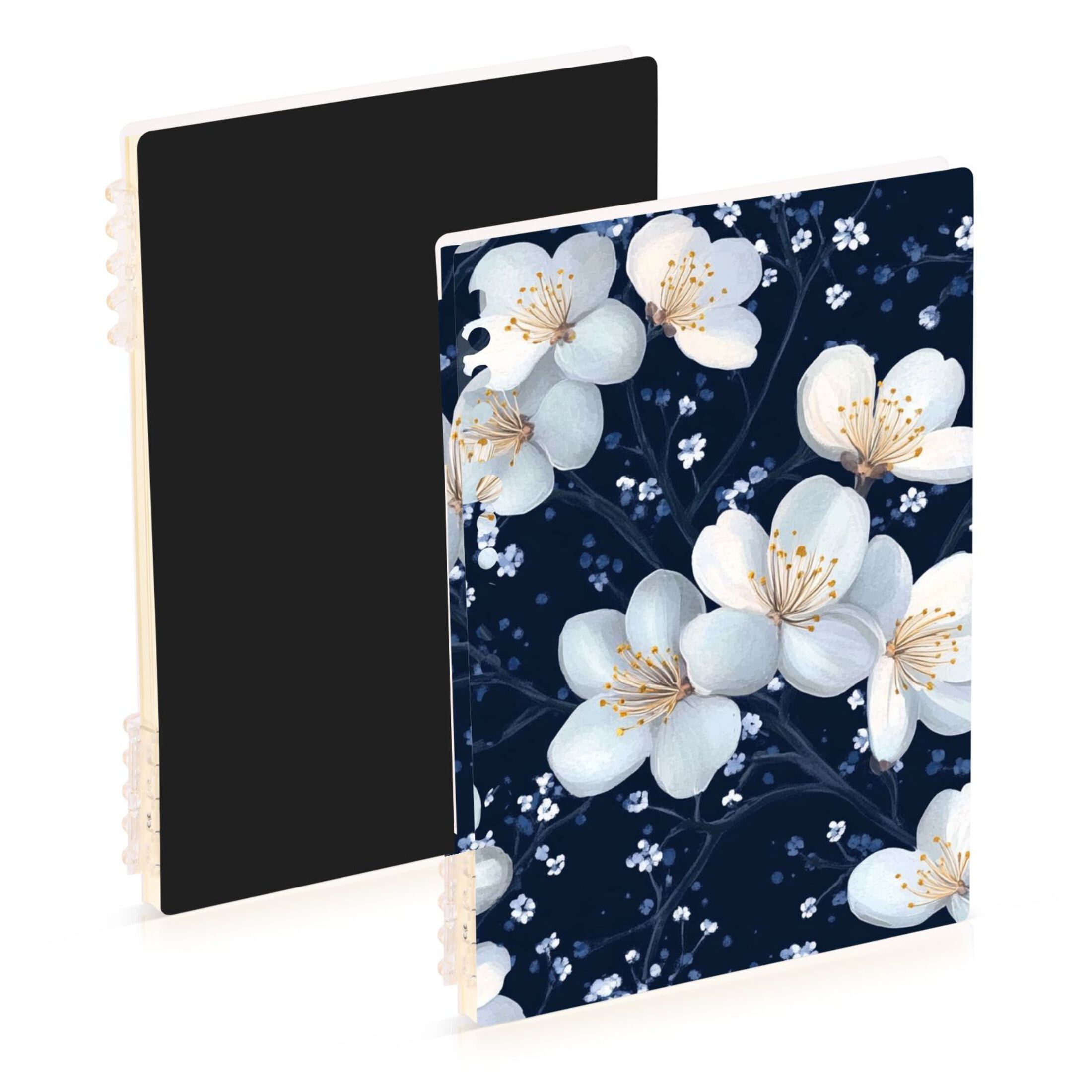 Simple White Flowers Lined Spiral Journal Notebook 60 Pages A5 College ...