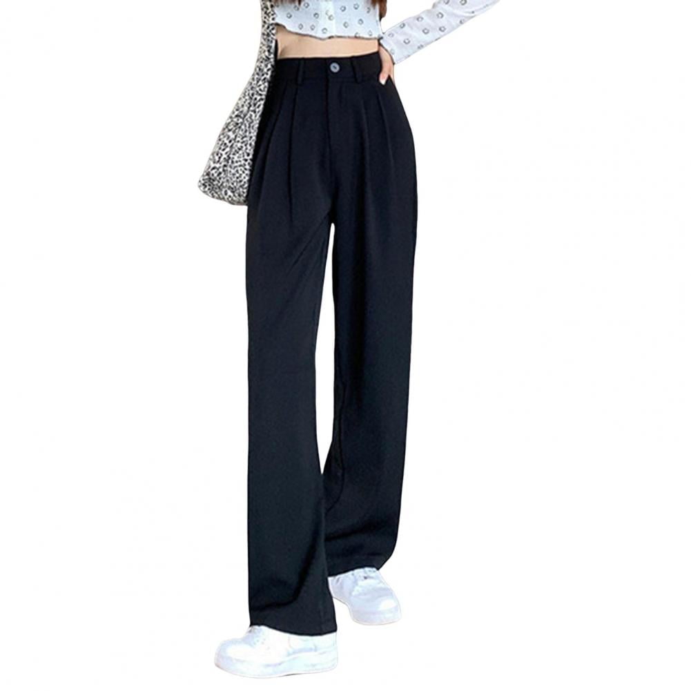 Simple Wide Leg Slacks Elegant Women‘s High Waist Wide Leg Suit Pants ...