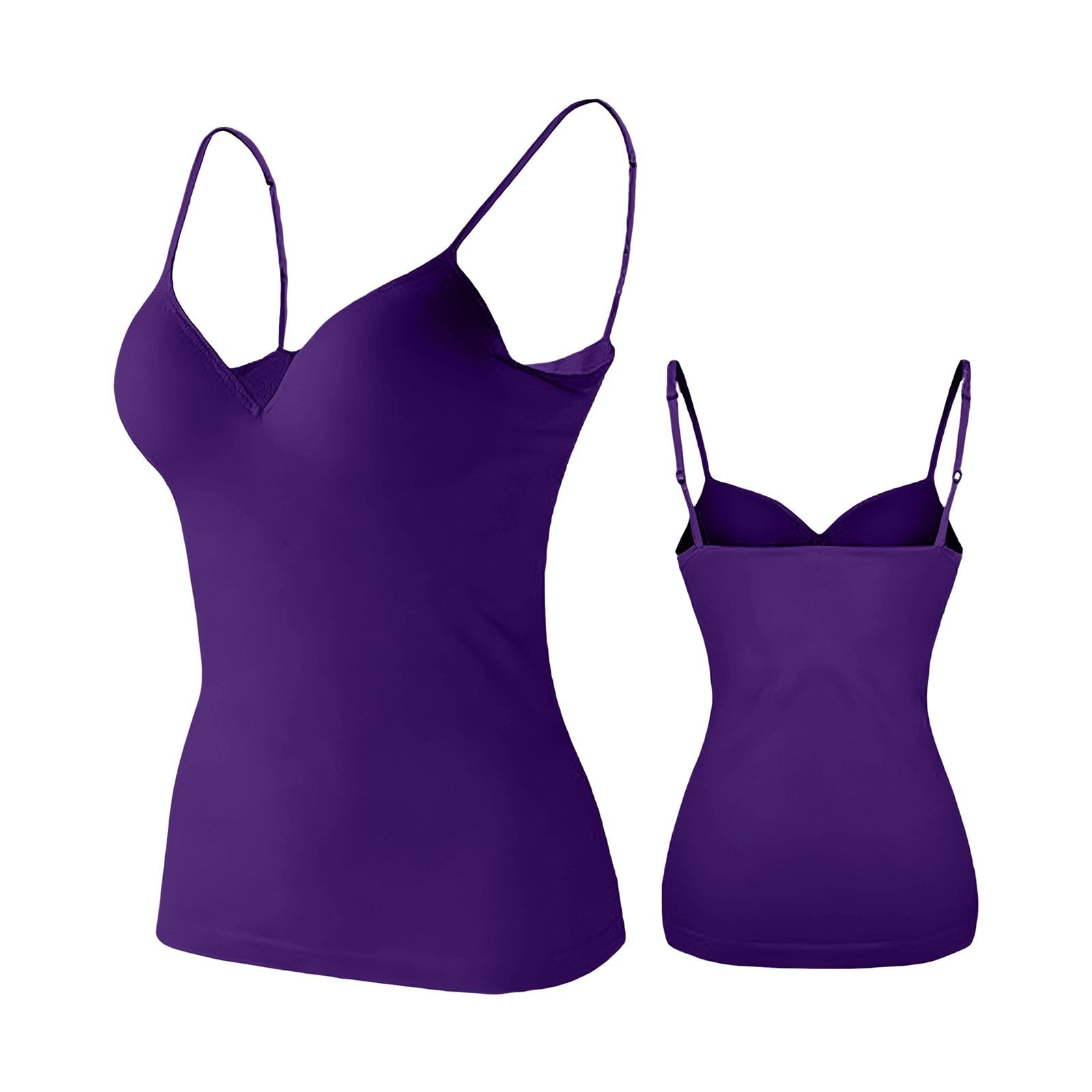 Simple Women's Sleeveless Layering Tank Top Featuring a Built-in Bra ...