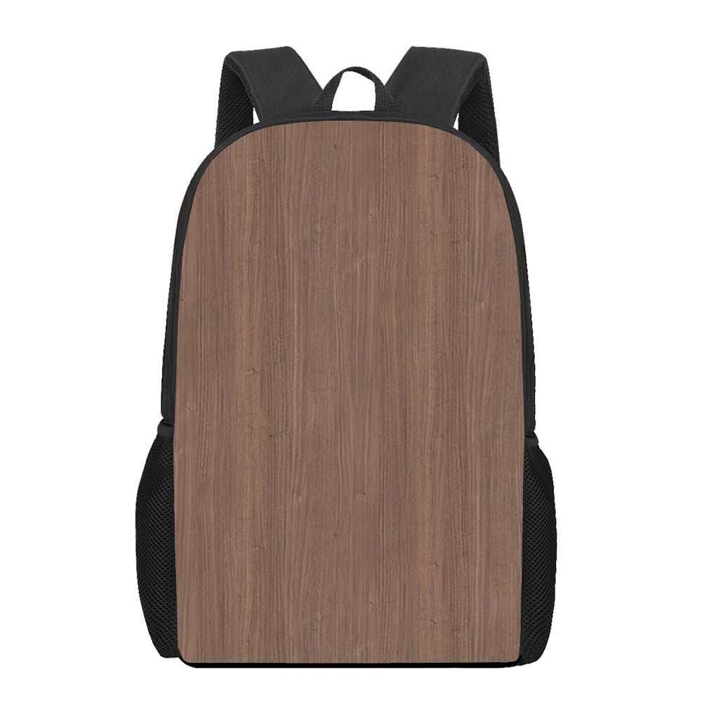 Simple Wood Grain Print Book Bag Bags Casual Backpack Teenagers Laptop ...