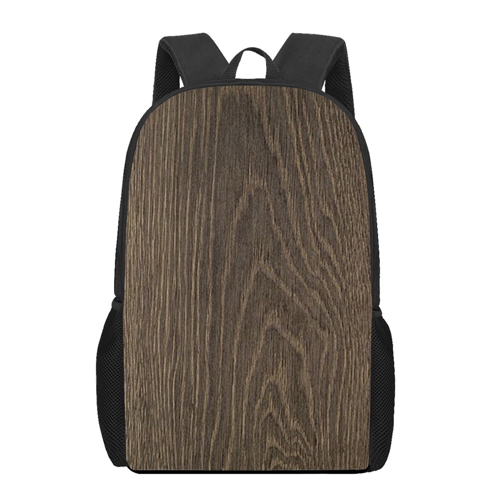 Simple Wood Grain Print Book Bag Bags Casual Backpack Teenagers Laptop ...