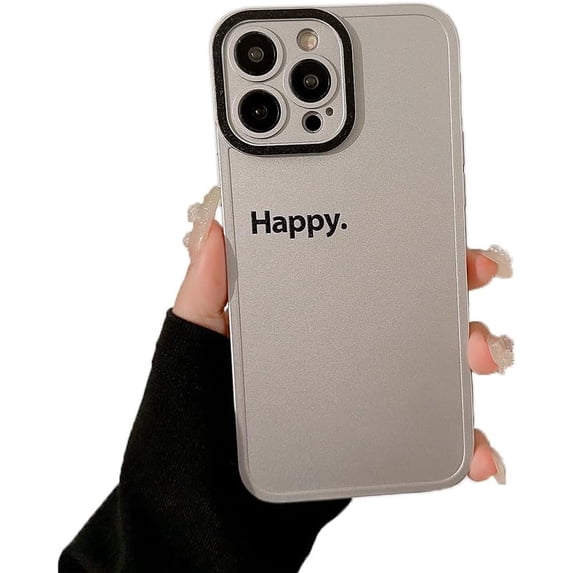 Simple Word Happy and Hello Silver Plated Soft for iPhone Case (Happy ...