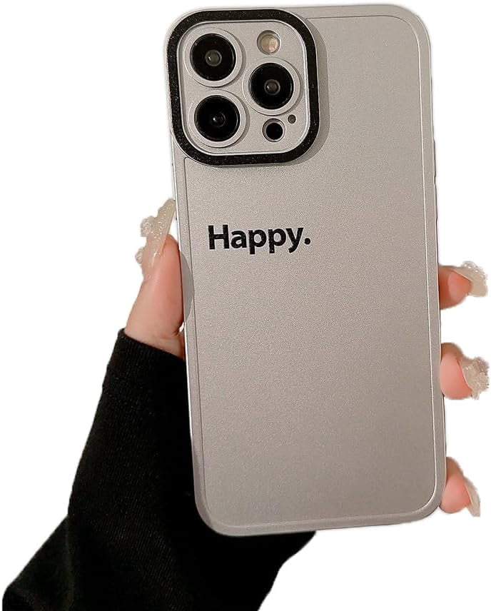 Simple Word Happy and Hello Silver Plated Soft for iPhone Case (Happy ...