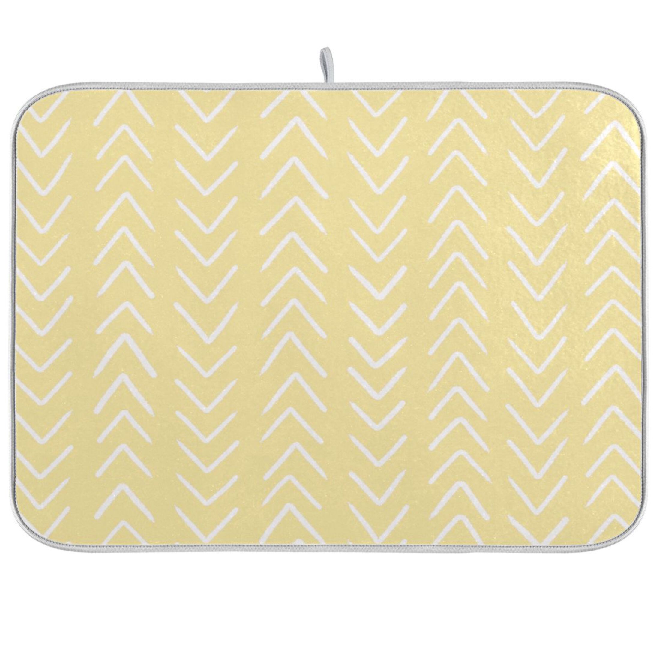 Simple Yellow Stripes Dish Drying Mat Microfiber Kitchen Mats Large ...