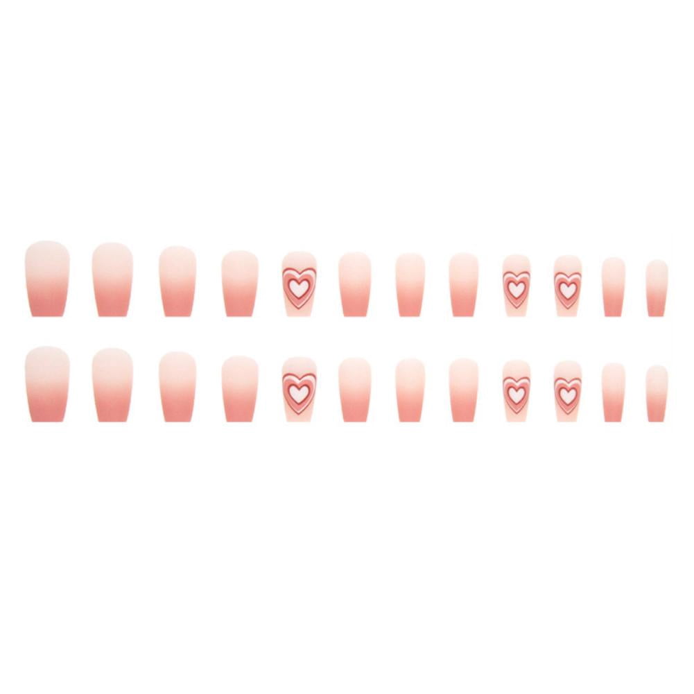 Simple and Cute Elk Rose Red Gold Foil Halo Dyed False Nails Z7C9 ...