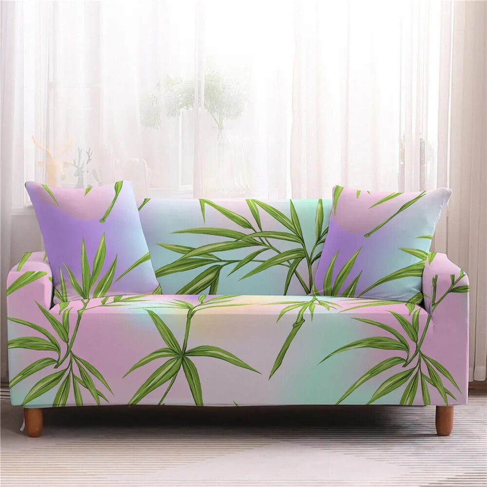 Simple and Fresh Floral Print Sofa Cover Polyester All-inclusive ...