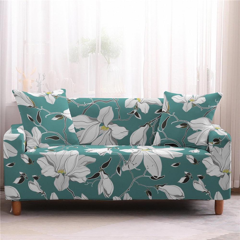 Simple and Fresh Floral Print Sofa Cover Polyester All-inclusive ...