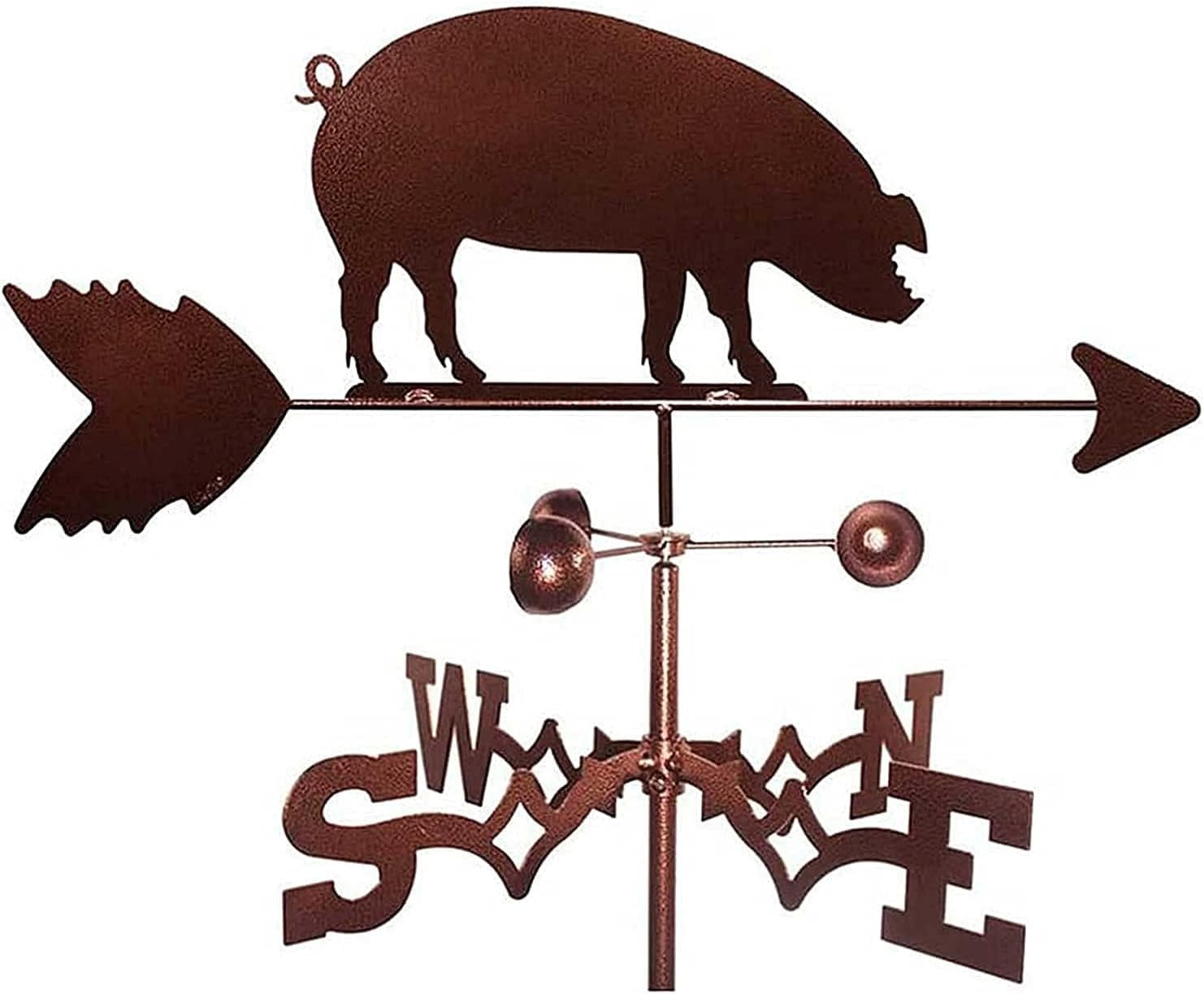Simple and Honest Pig Cottage Weathervane, Polished Copper with Roof ...