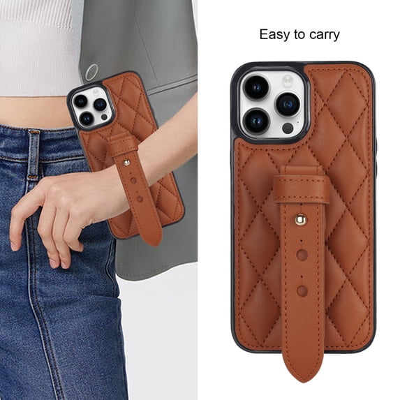 Simple and Stylish Wrist Phone Leather Case for Iphone15 Plus - Walmart.com
