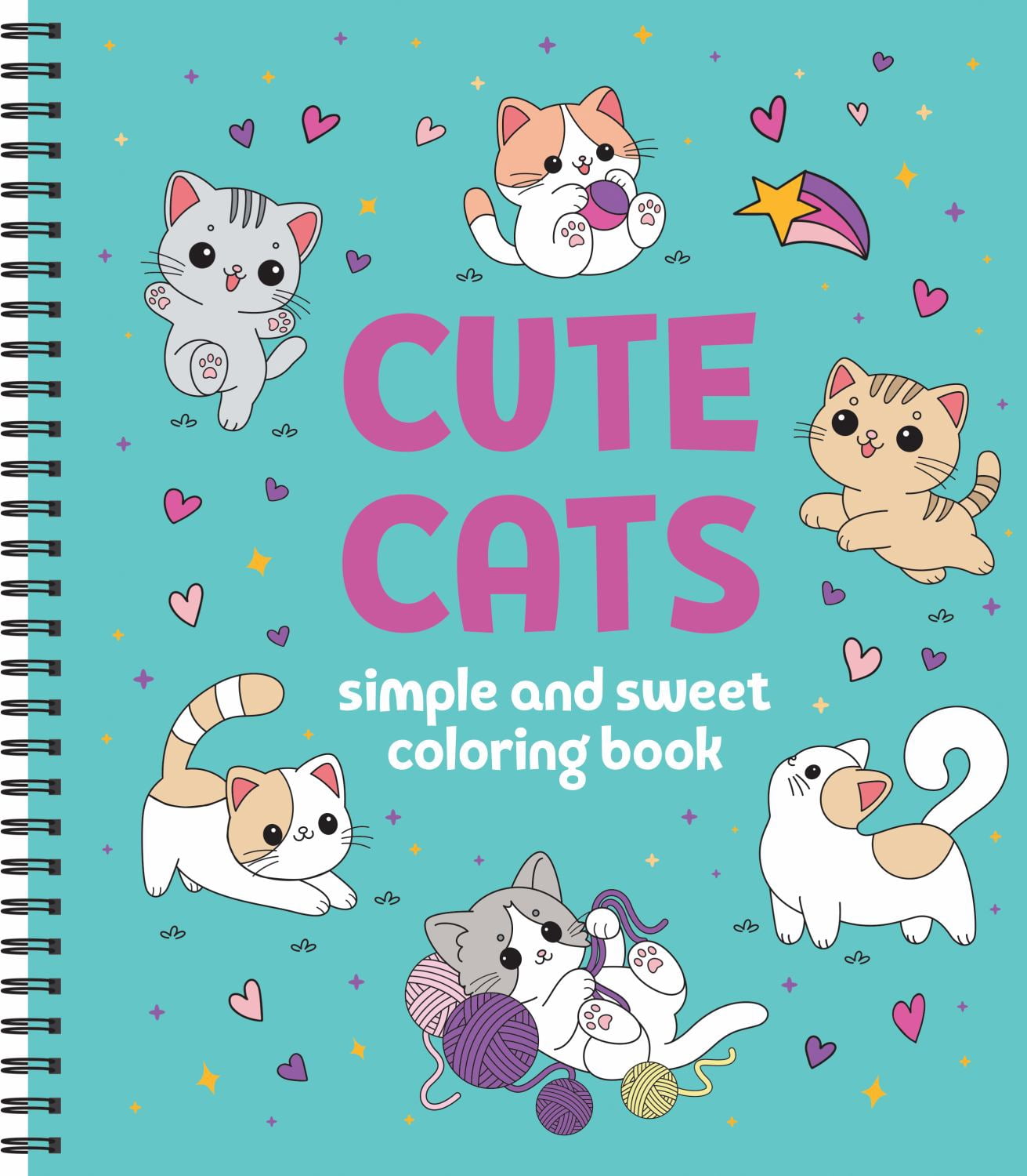 Simple and Sweet Coloring Book: Cute Cats, 64 pages (Spiral-Bound ...