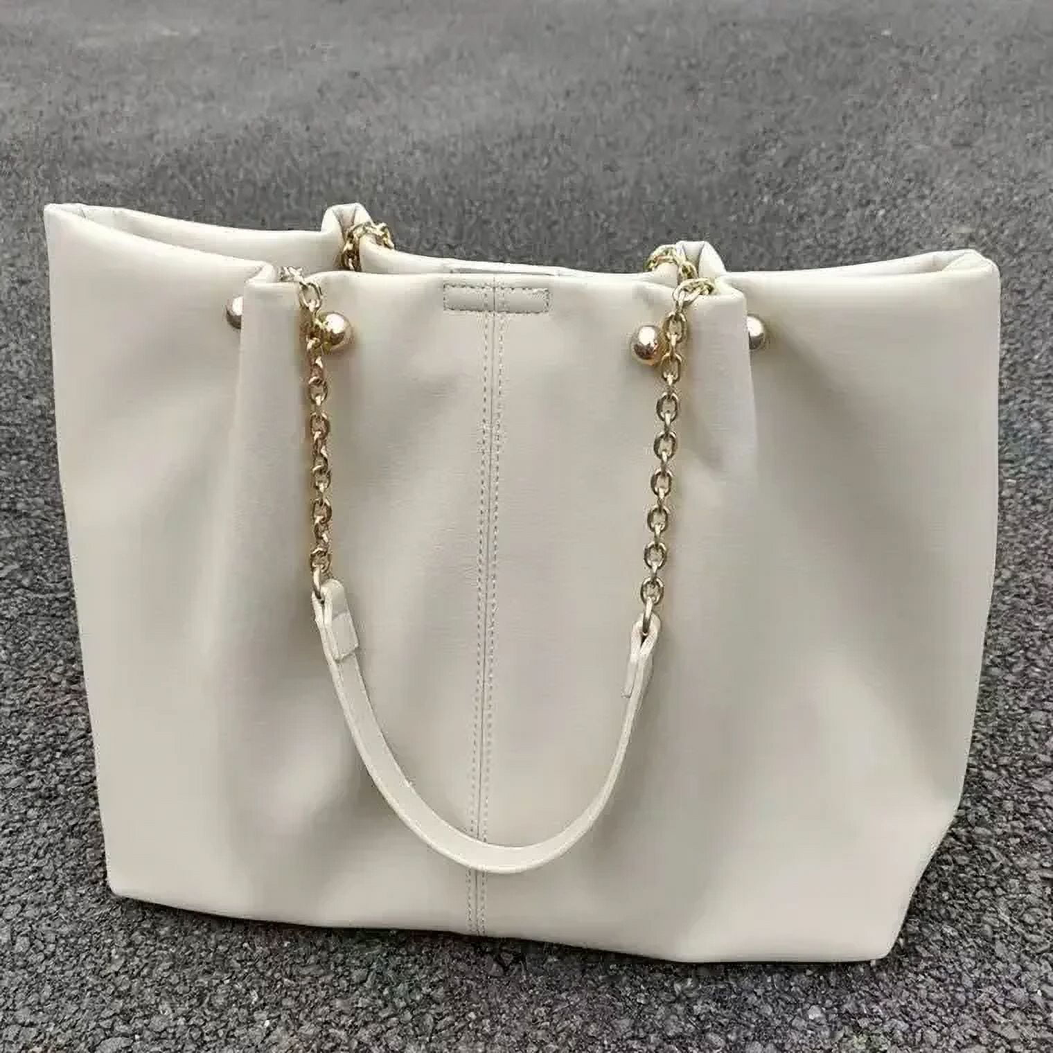 Simple and atmospheric new women's solid color shoulder bag, large ...