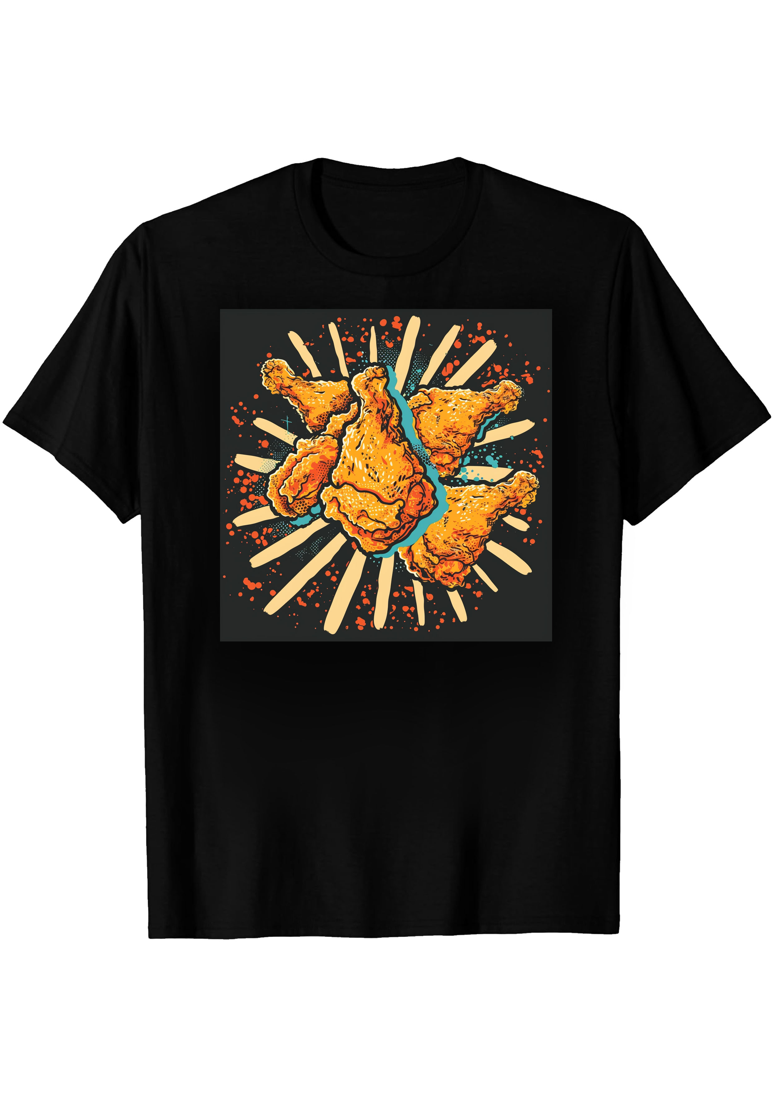 Simple and colorful fried chicken bar T-shirt showcases the unique ...