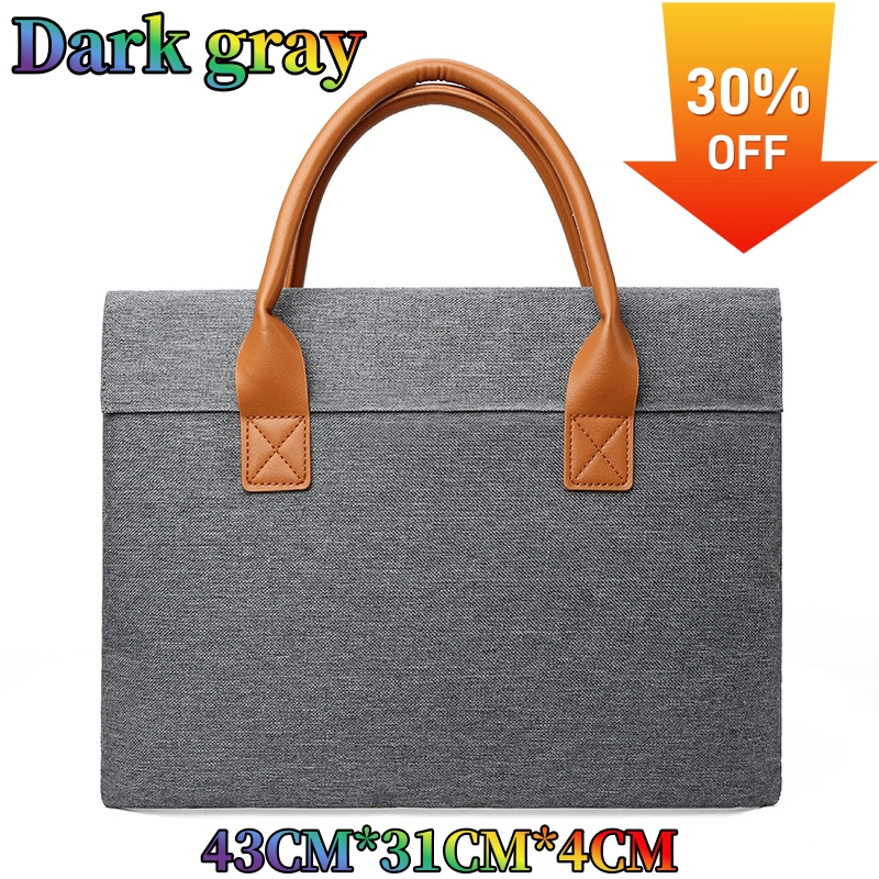 Simple and lightweight briefcase, 15.6-inch laptop bag,Dark gray ...