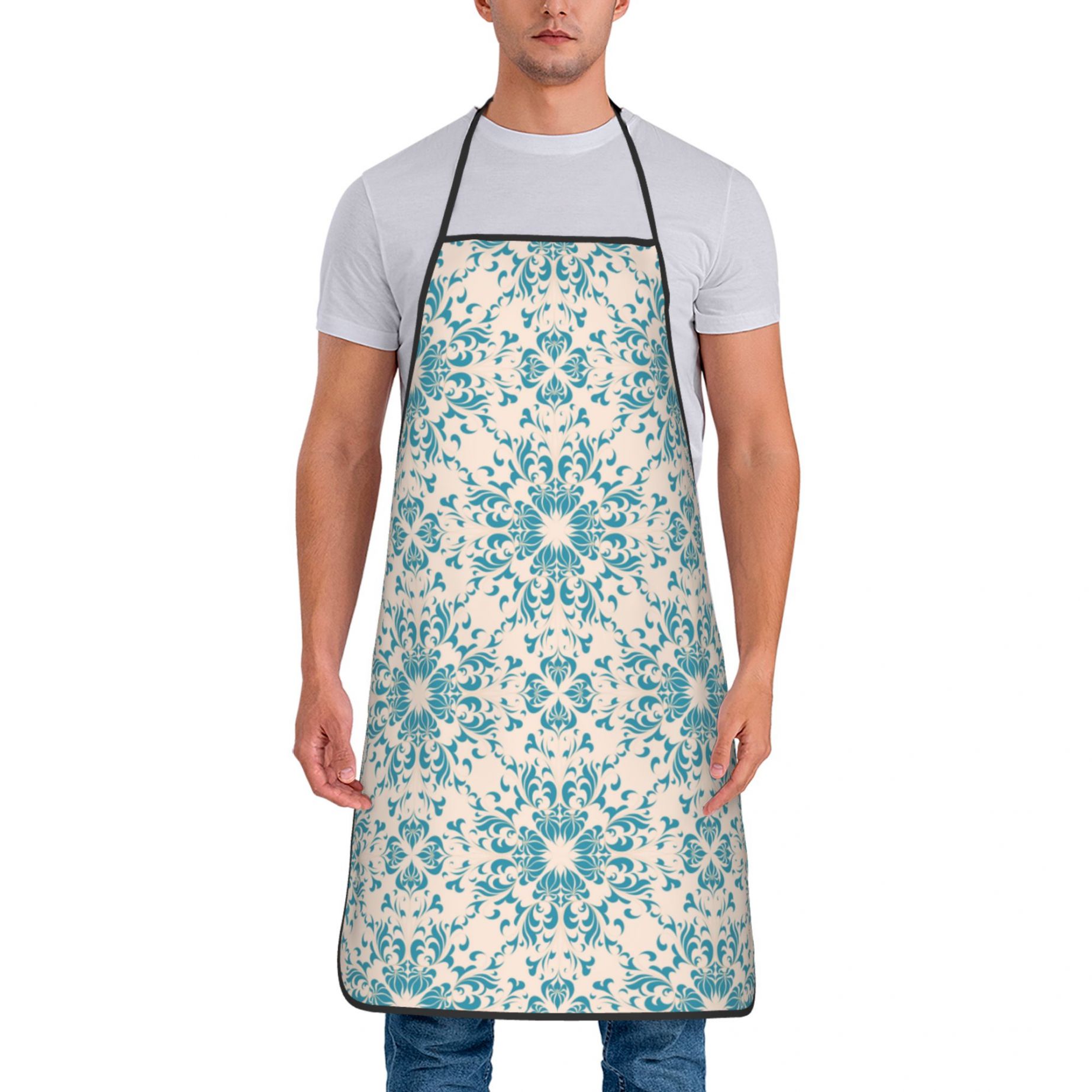 Simple blue pattern (5) Aprons for Women Men Waterproof Apron Kitchen ...