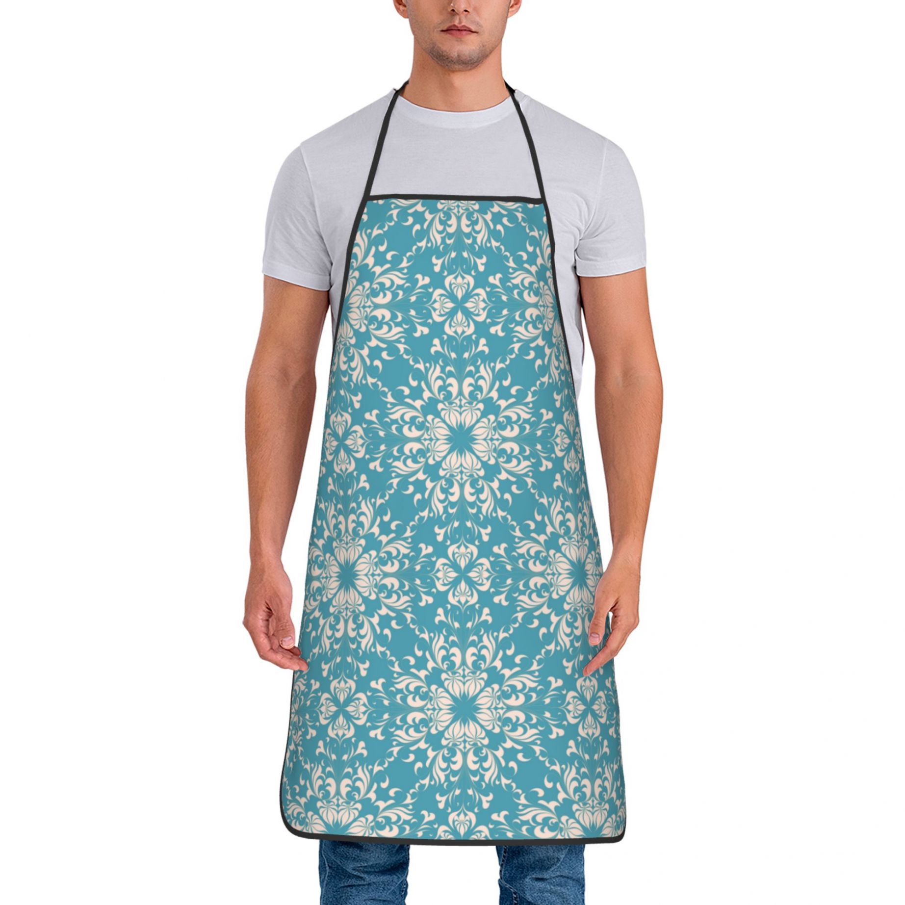 Simple blue pattern (8) Aprons for Women Men Waterproof Apron Kitchen ...