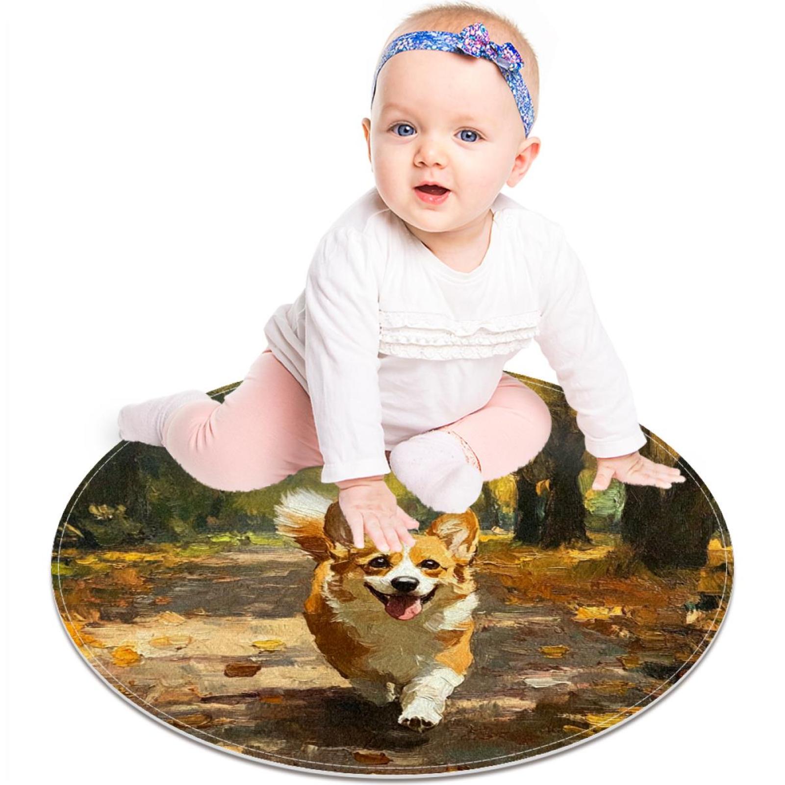 Simple circular carpet, bedroom dressing table, children's room ...