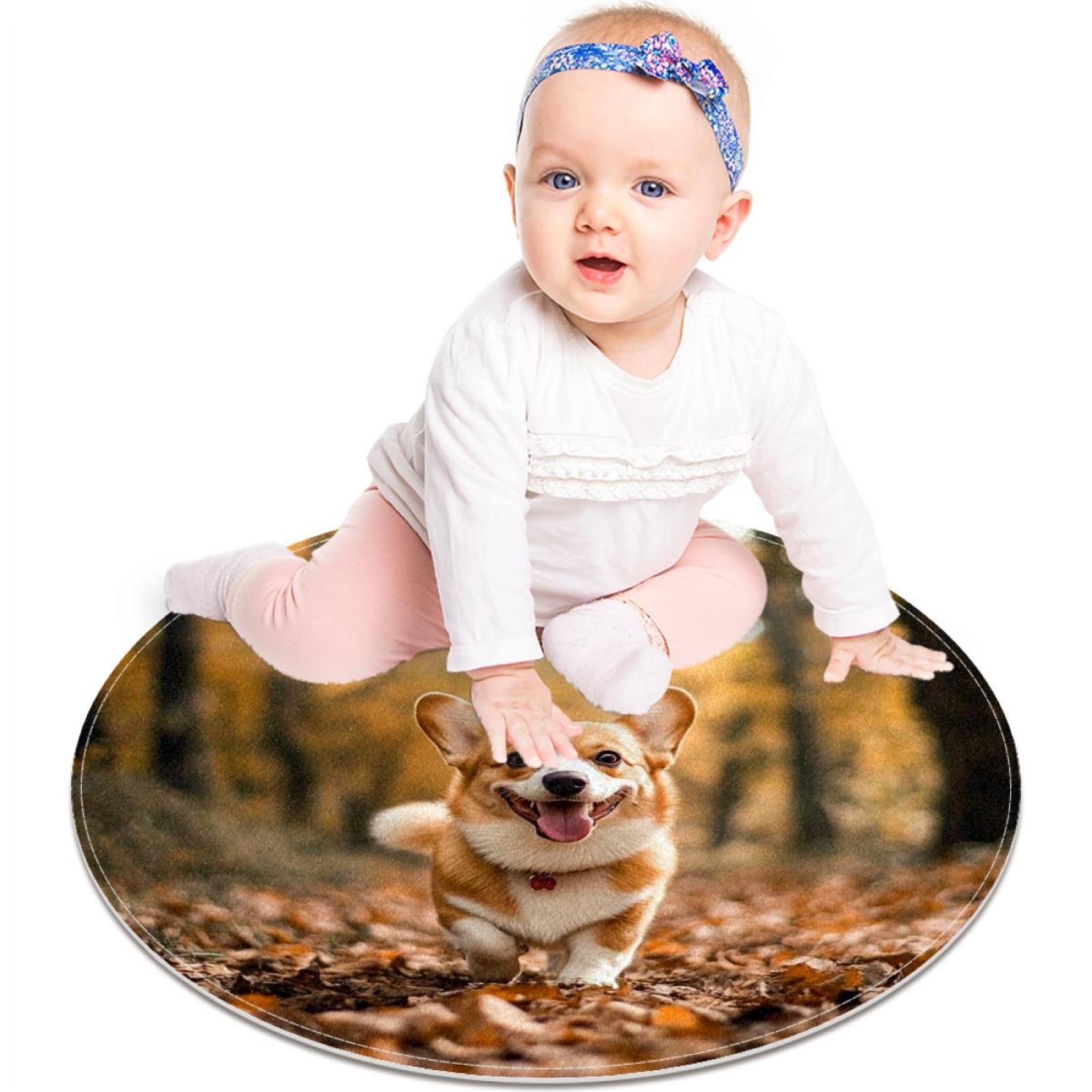 Simple circular carpet, bedroom dressing table, children's room ...