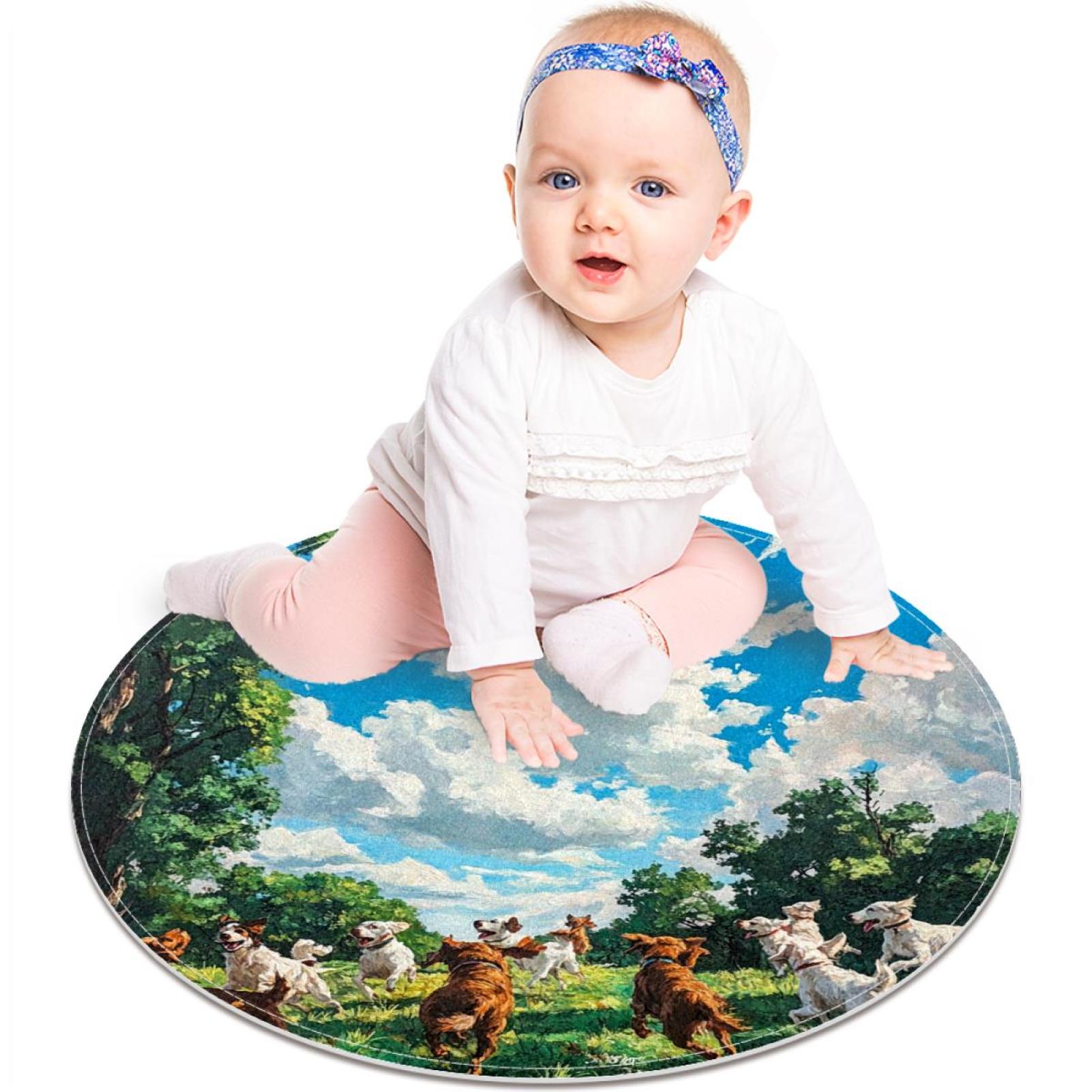 Simple circular carpet, bedroom dressing table, children's room ...