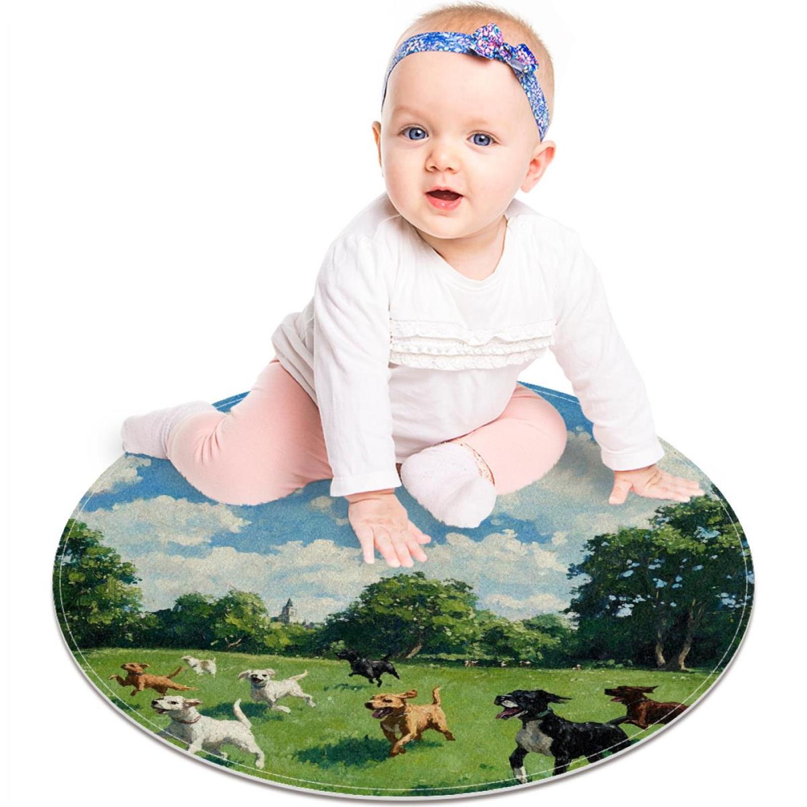 Simple circular carpet, bedroom dressing table, children's room ...