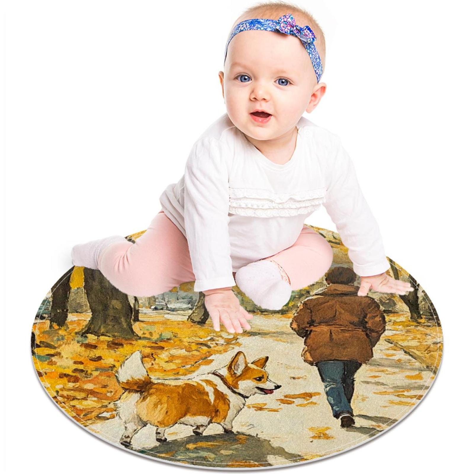 Simple circular carpet, bedroom dressing table, children's room ...