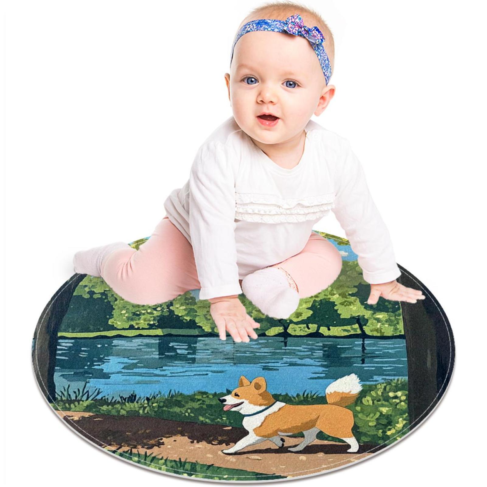 Simple circular carpet, bedroom dressing table, children's room ...