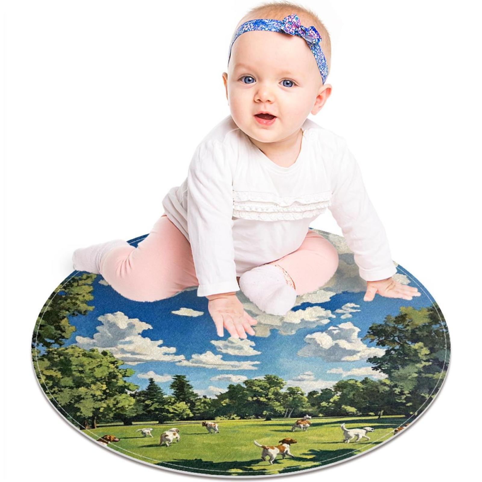 Simple circular carpet, bedroom dressing table, children's room ...