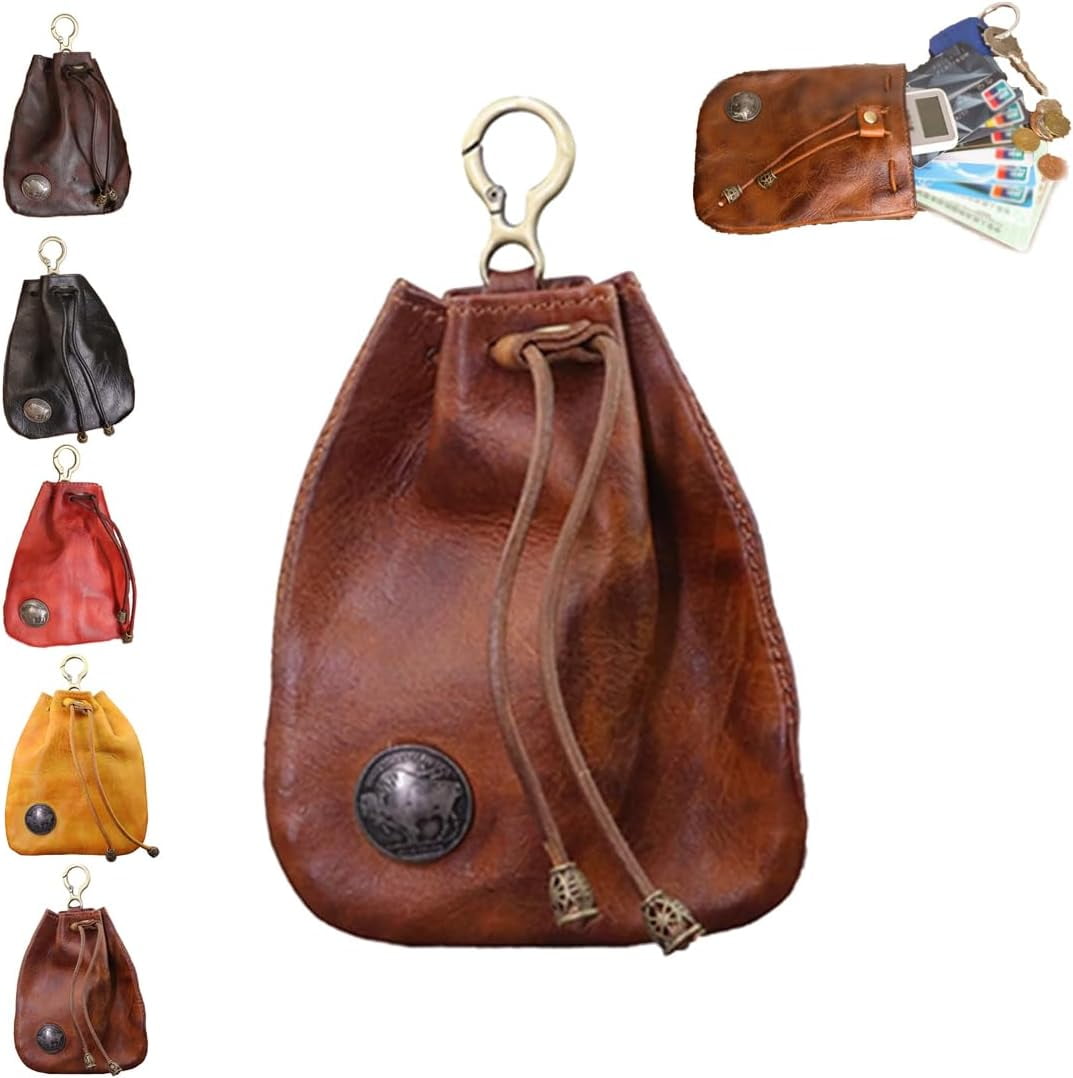 Simple cowhide retro storage bag, Handmade Cowhide Retro Storage Bag ...