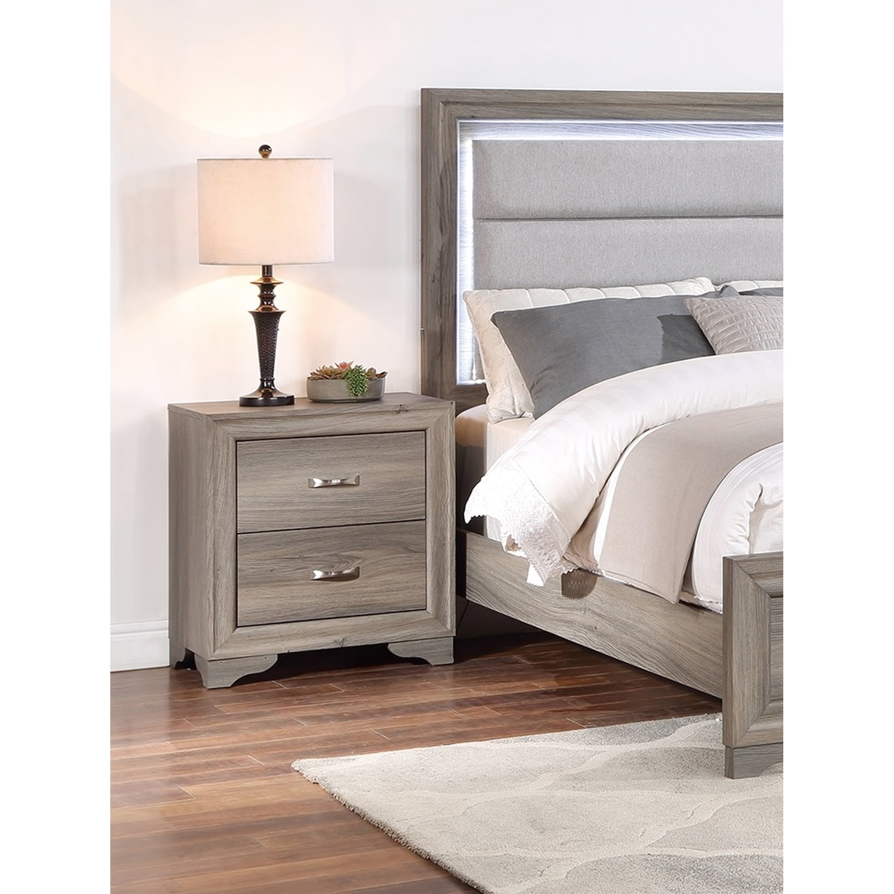 Simple design 2-drawer bedside table / Bedroom furniture / Easy access ...