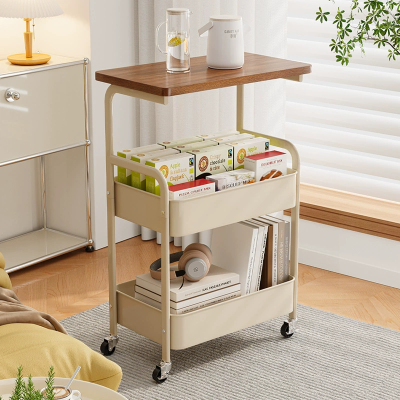 Simple movable trolley sofa side table creative bedside shelves coffee ...