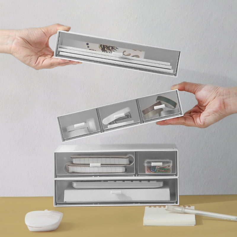 Simple multi-grid storage box desktop sundries stationery plastic solid ...