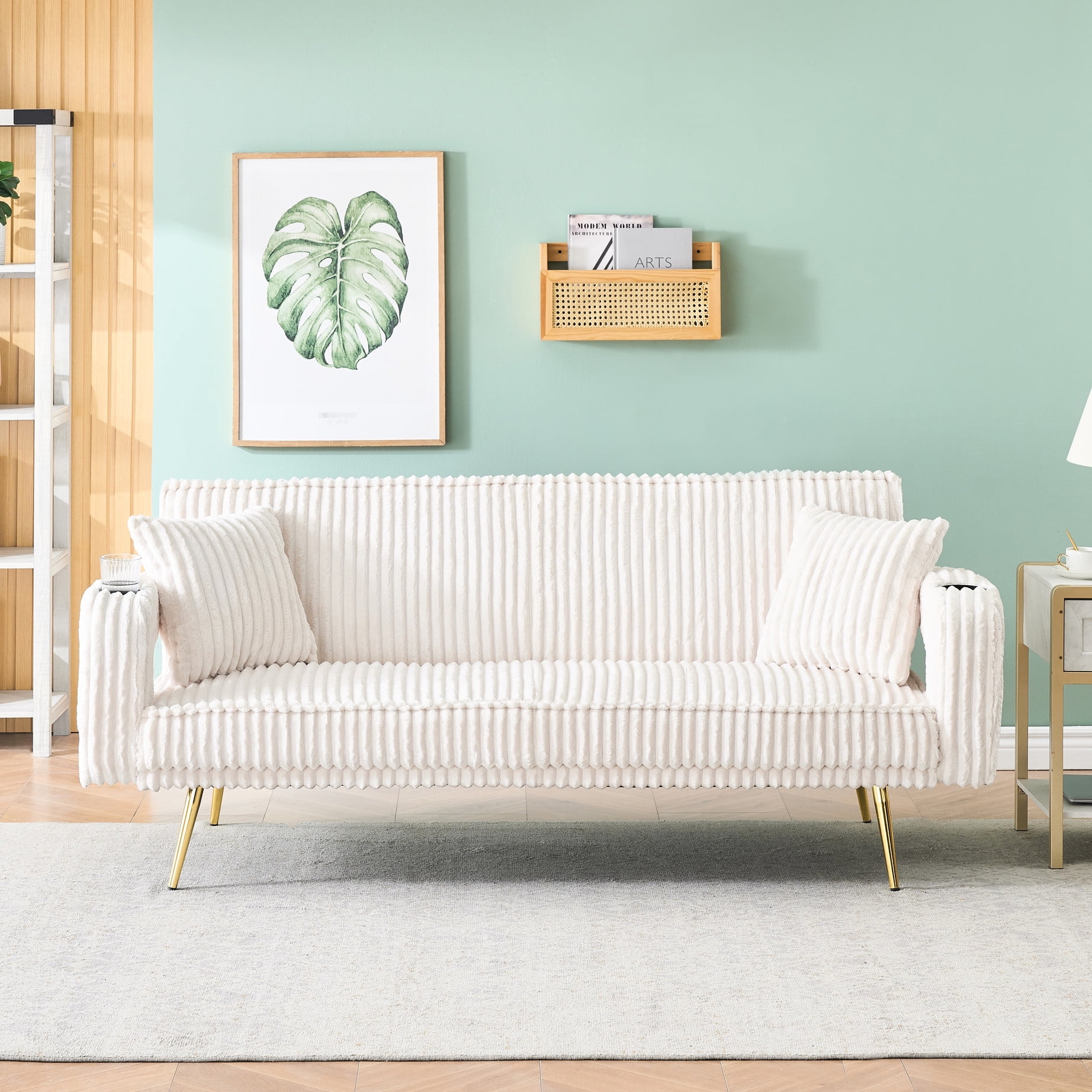 Simple - shaped White Sofa - Solid Structure - Family Gatherings ...