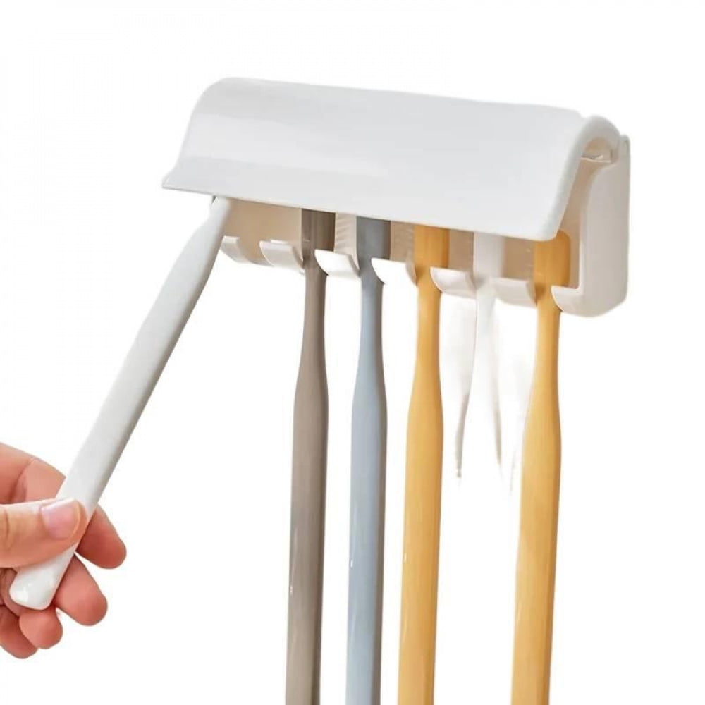 Simple wall mounted toothbrush holder with no holes for teeth brush ...
