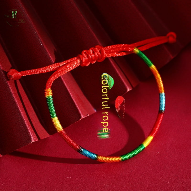 Simple women's hand-woven hand rope geometric diamond knot dragon boat ...