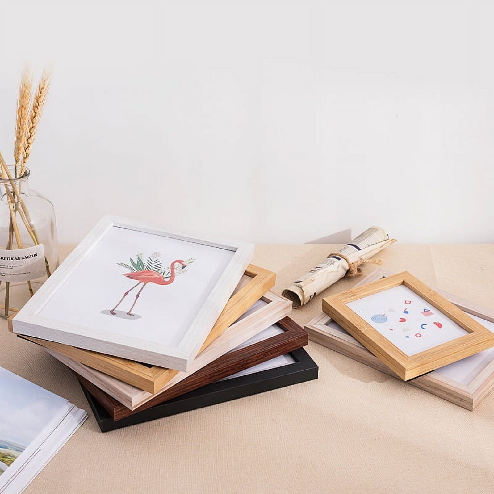 Simple wooden photo frame table 7 7 inch 5 6 10 A4 12 8 inch photo wall ...