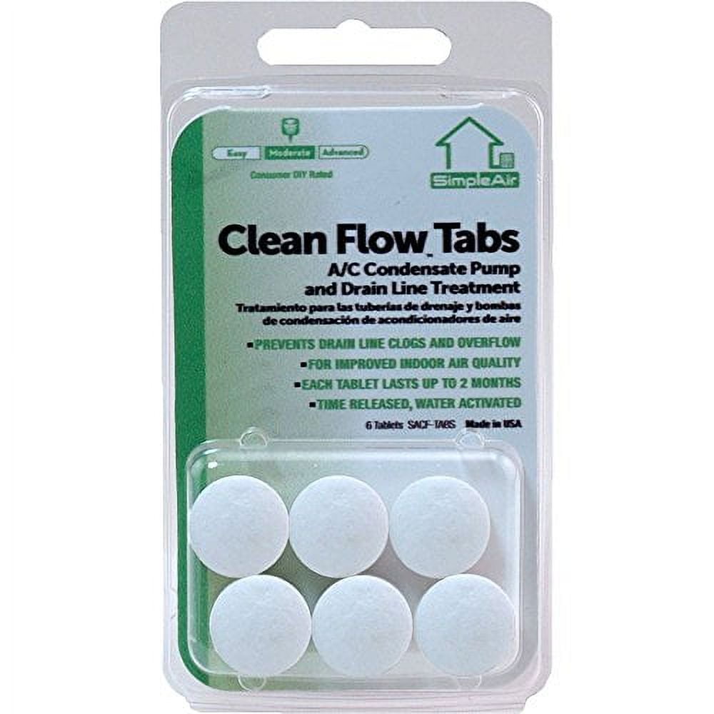 SimpleAir Clean Flow HVAC Drain Line Treatment Tabs, 6 Count. - Walmart.com
