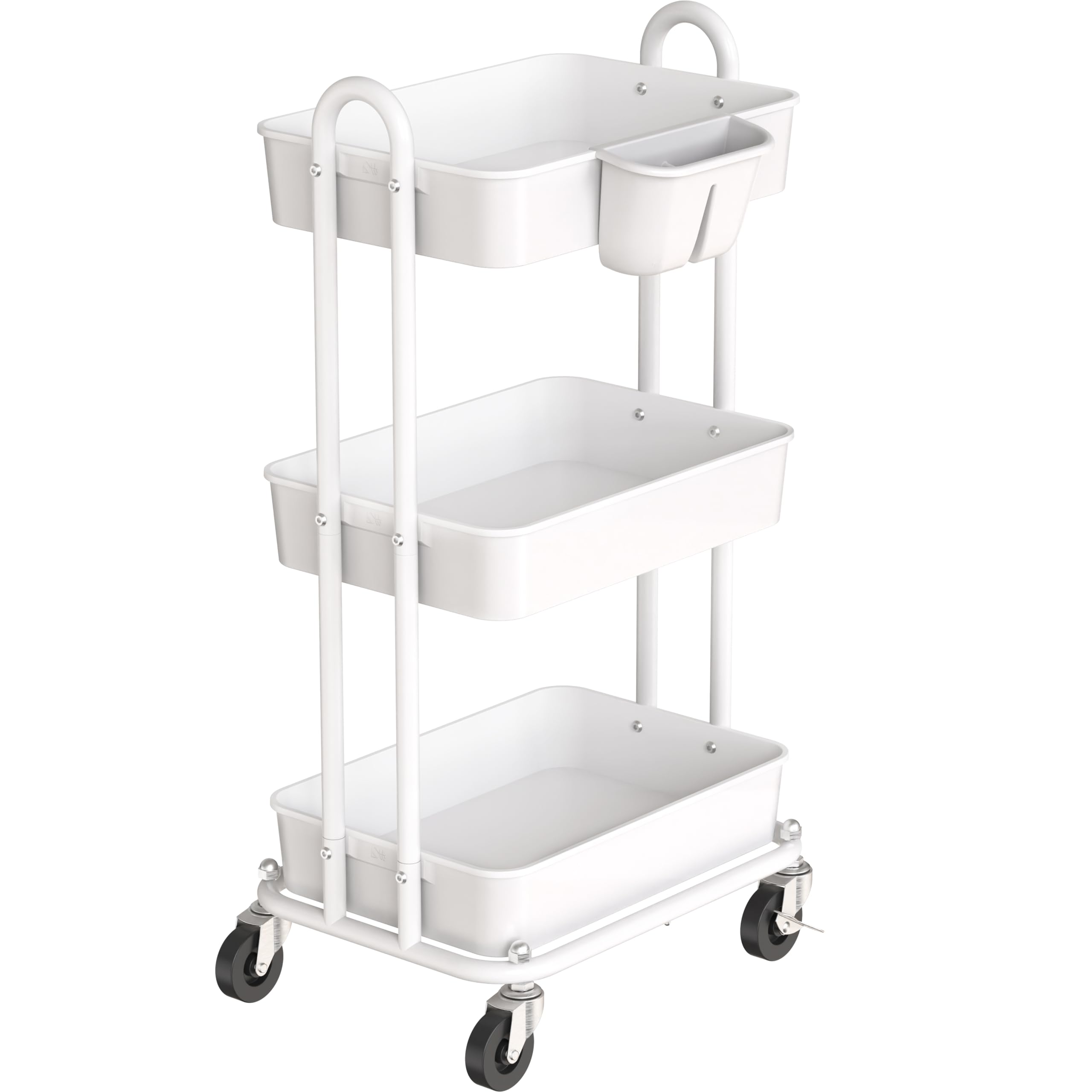 Oceanstar AUS1477 3-Tier Shelving All-Purpose Utility Cart- Chrome ...