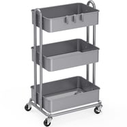 Ameriwood Home Marshall 3 Shelf Metal Rolling Utility Cart, Teal ...