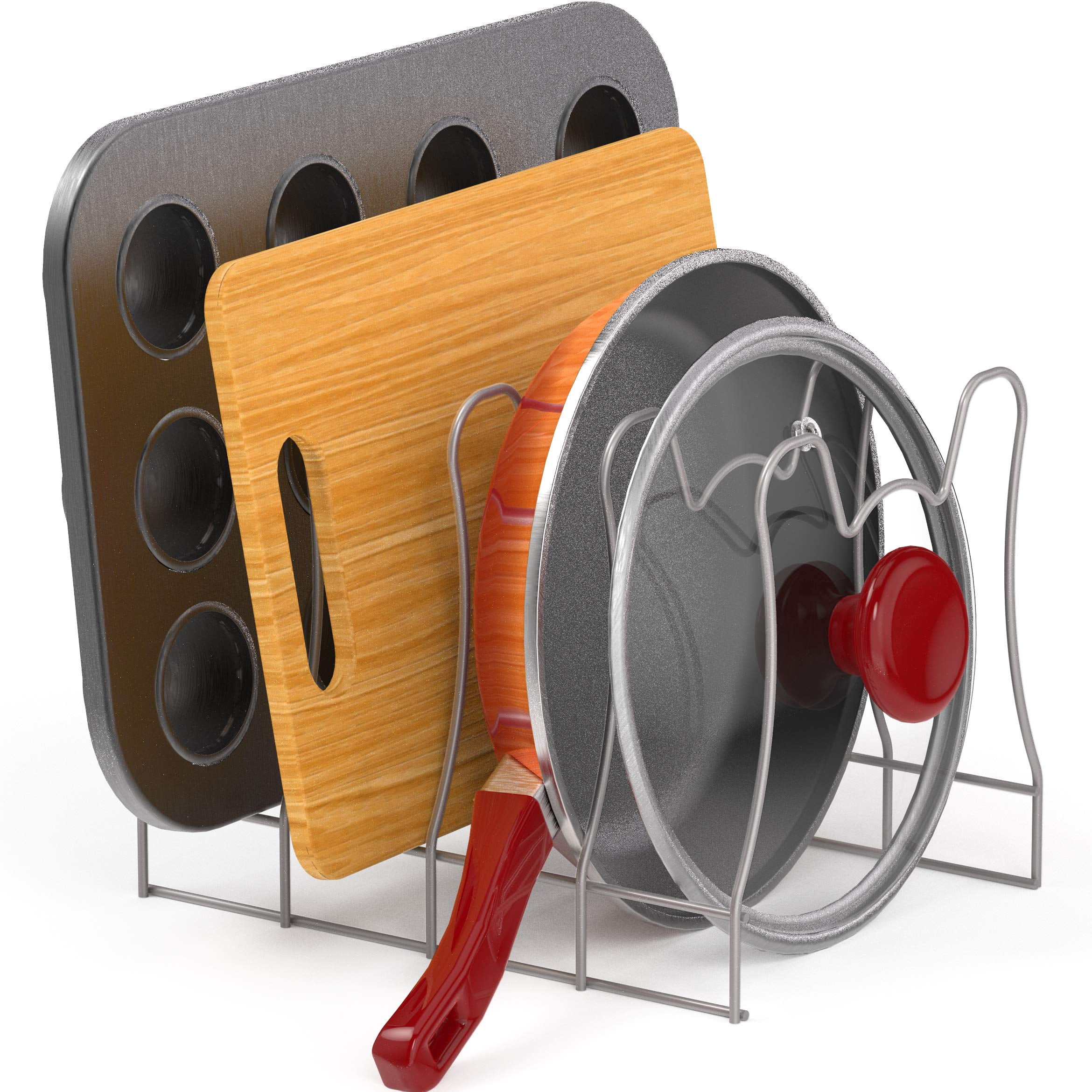 SimpleHouseware Kitchen Cookware Cabinet Pan Storage Pot Lid Rack ...