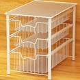 SimpleHouseware Stackable 3 Tier Sliding Basket Organizer Drawer, White ...