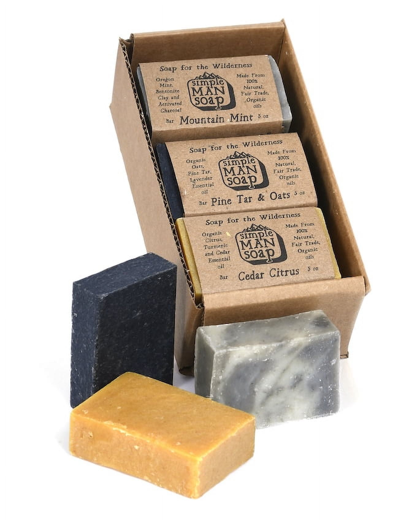 SimpleMan Soap Bar MIX(Pine Tar/Cedar Citrus/Mint)Men’s soap with ...