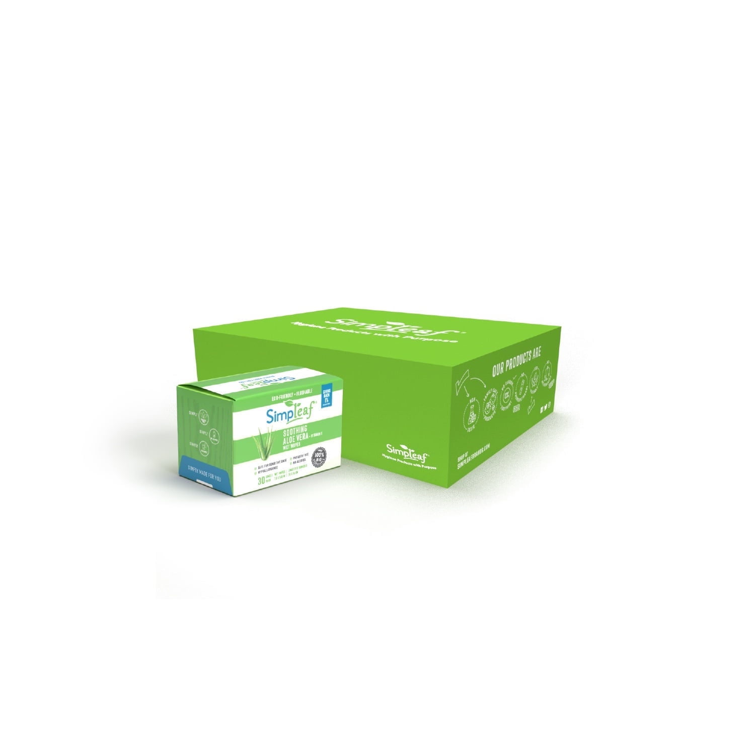 Simpleaf Flushable Single Pack Wet Wipes | Eco- Friendly, Paraben ...