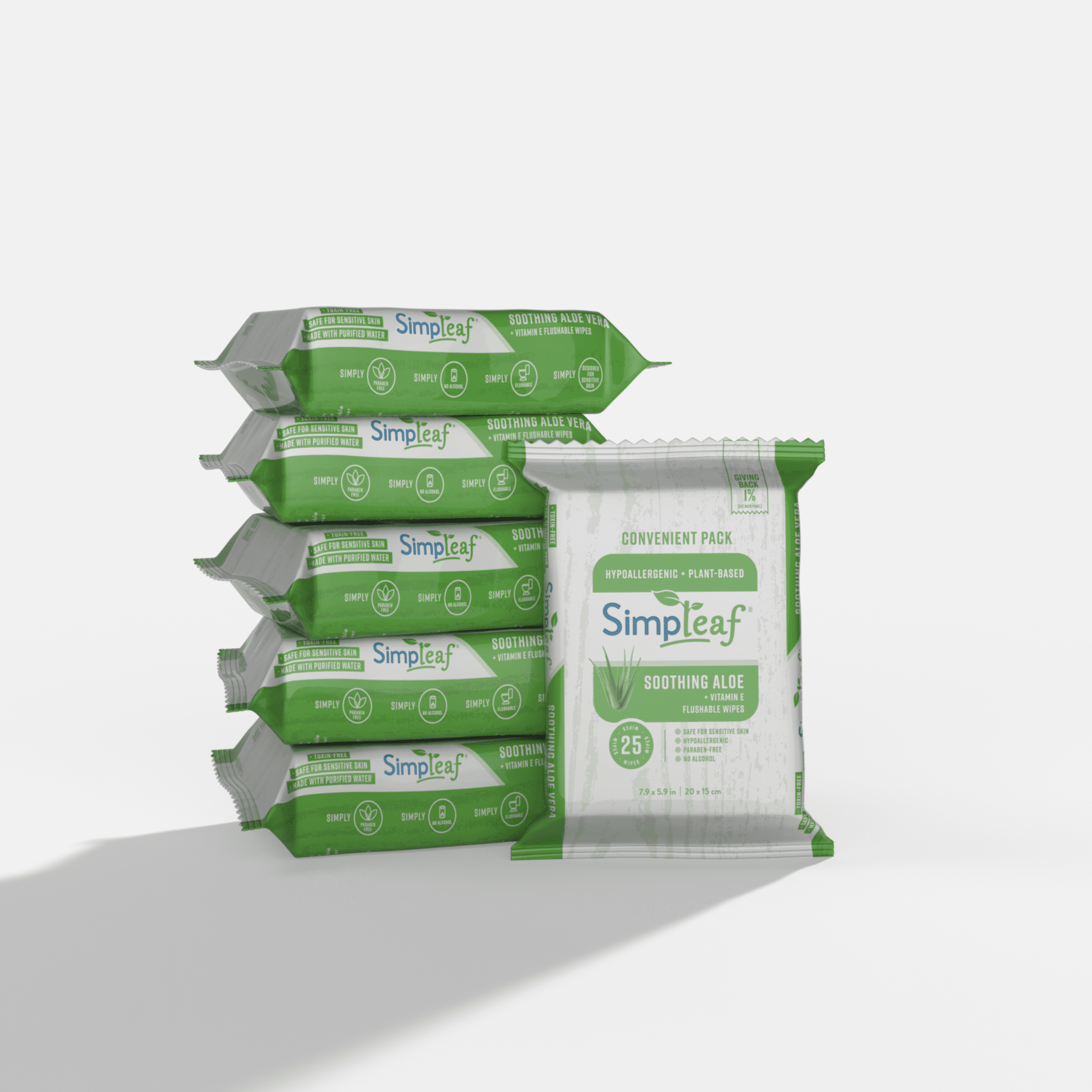 Simpleaf Flushable Wet Wipes, Eco-Friendly, Hypoallergenic, Paraben ...