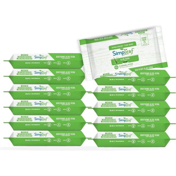 Flushable Wet Wipes Aloe Vera| Eco-Friendly, Paraben & Alcohol Free ...