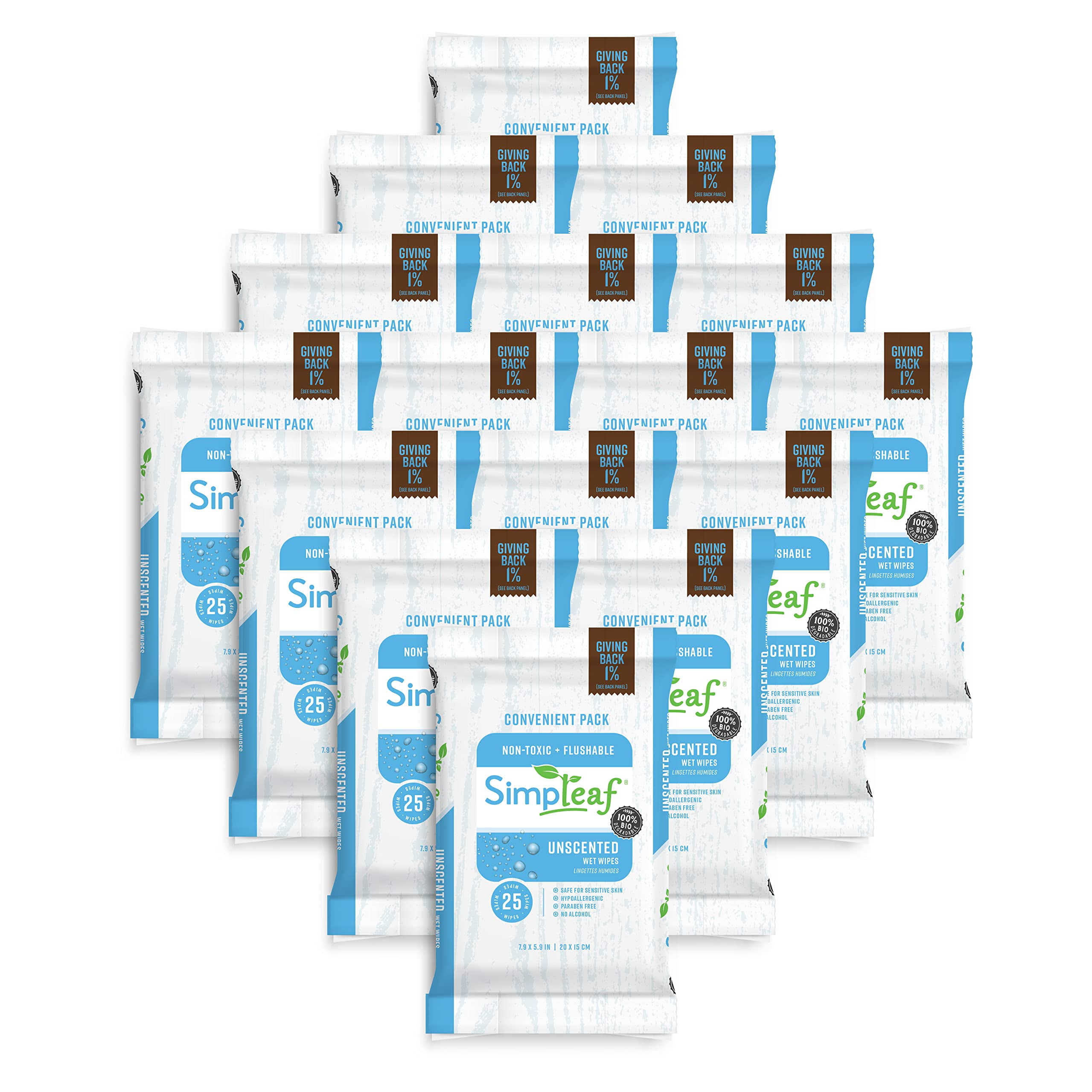 Simpleaf Flushable Wet Wipes | Eco- Friendly, Paraben & Alcohol Free ...