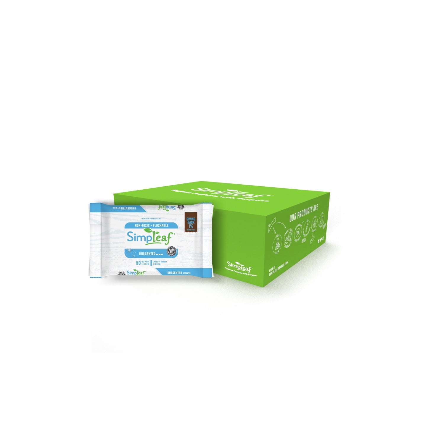 Simpleaf Flushable Wet Wipes | Eco- Friendly, Paraben & Alcohol Free ...